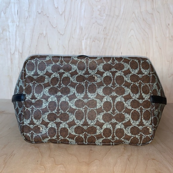 Coach | Bags | Coach Taxi Zip Top Tote Signature Coated Canvas Brown ...